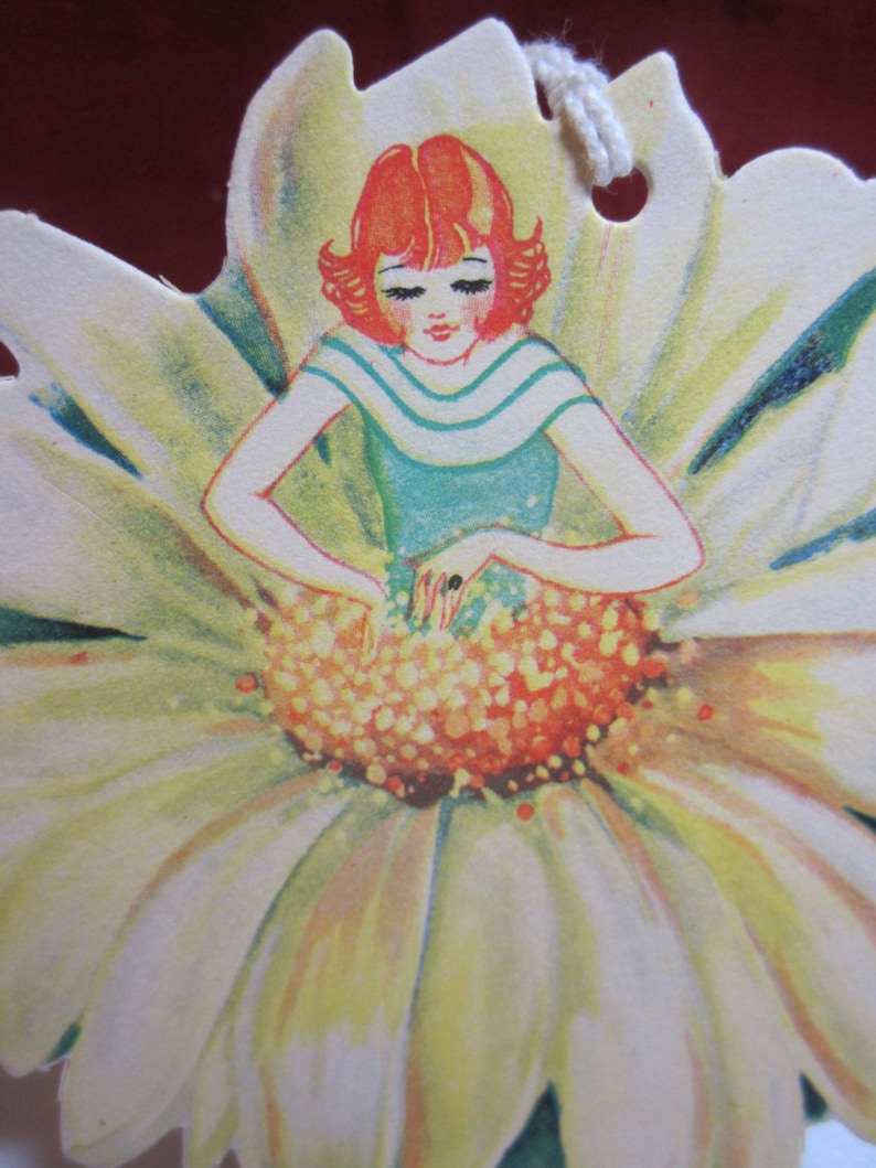 Gorgeous die cut unused Buzza colorful bridge tally card | Etsy