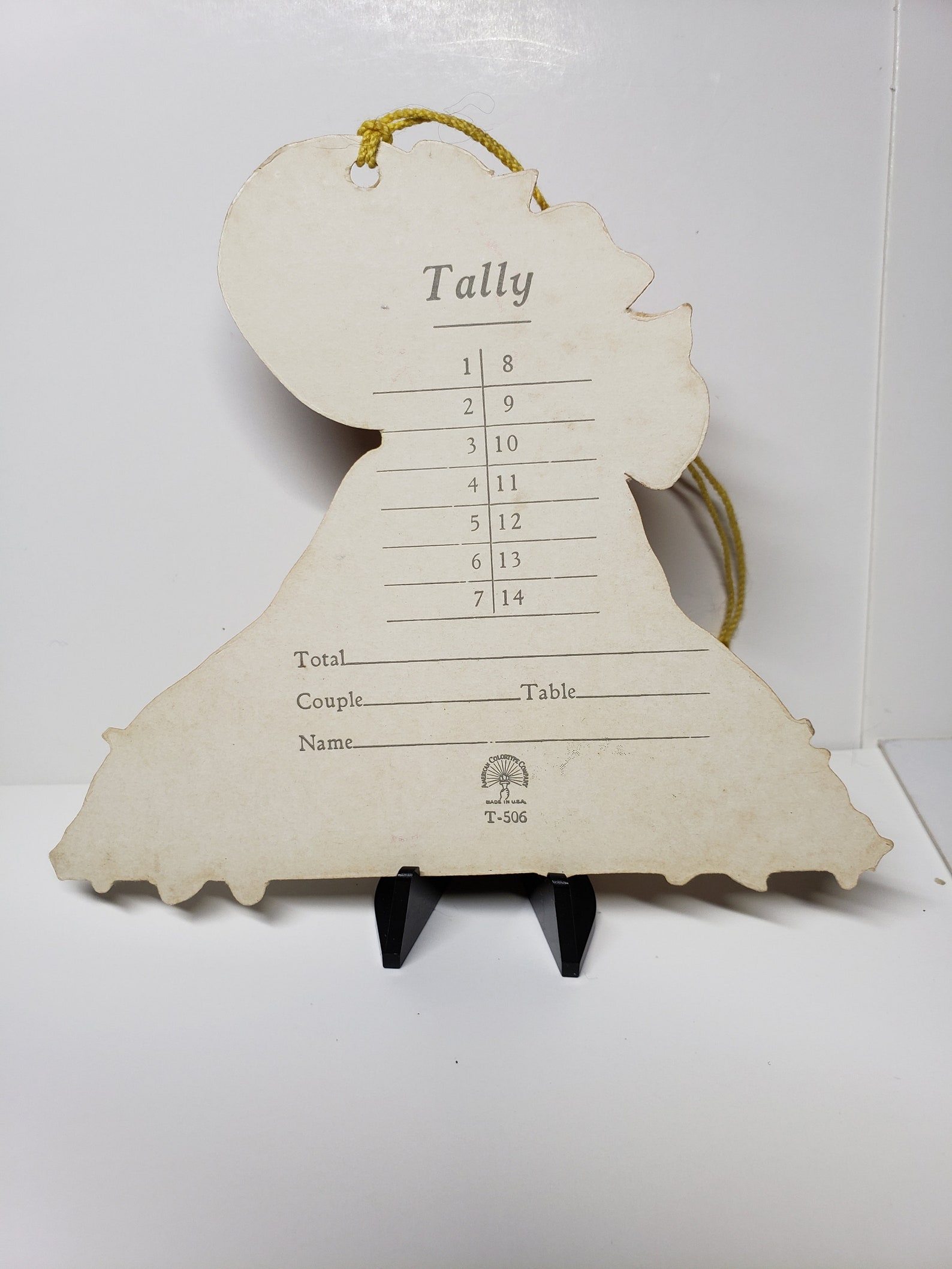 Art Deco 1930's Unused Die Cut Gold Gilded Bridge Tally Pretty Lady in ...