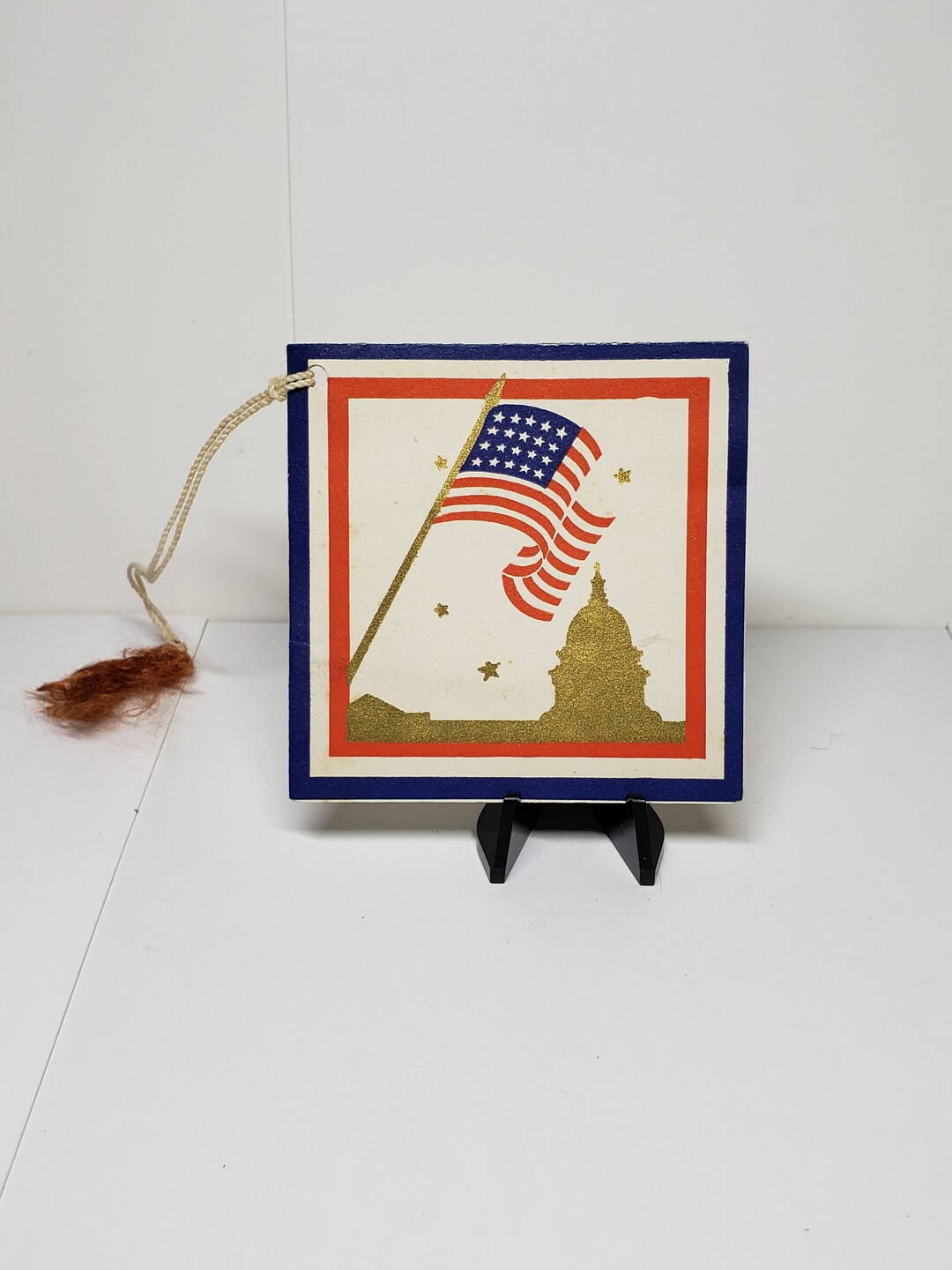 RESERVED Art Deco Unused 1940's Patriotic Themed Bridge Tally American ...