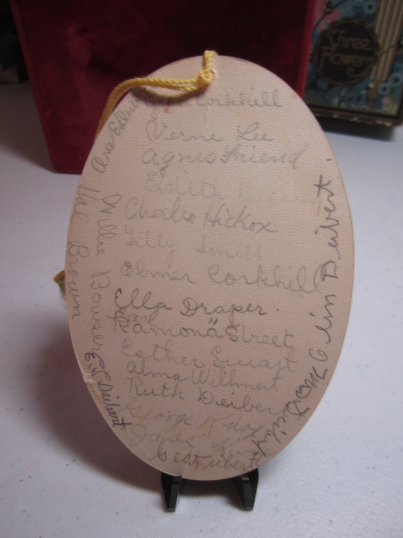 Colorful 1910's Colorful Christmas Bridge Tally Card Oval - Etsy