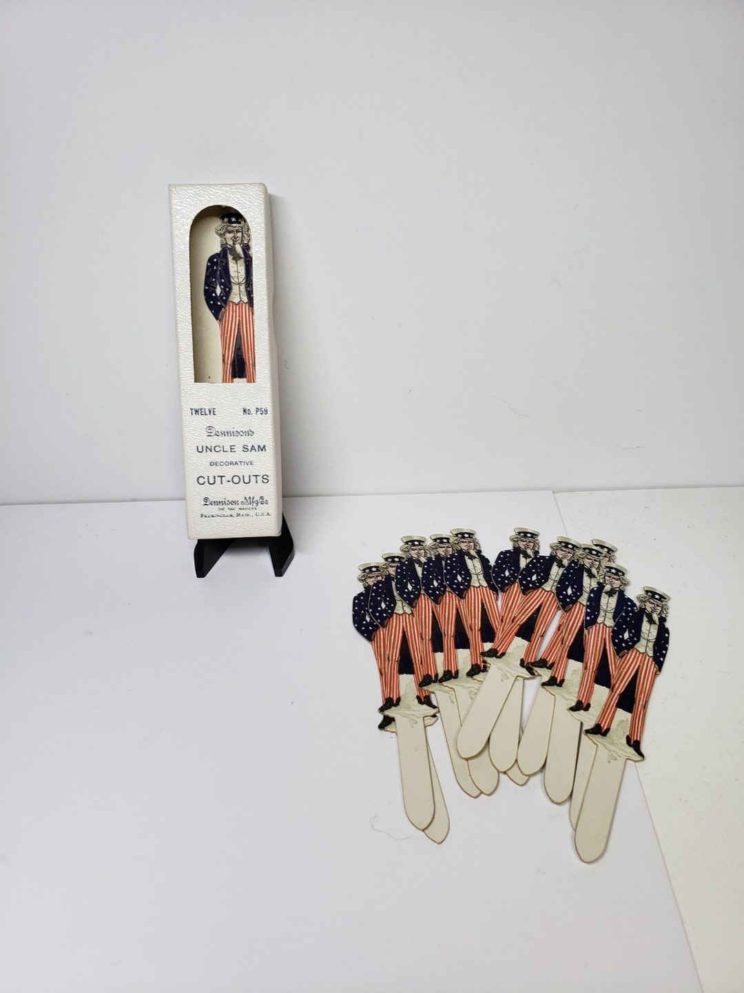 Antique 1910's-20's Unused Mint in Original Box 12 Dennison's Uncle Sam ...