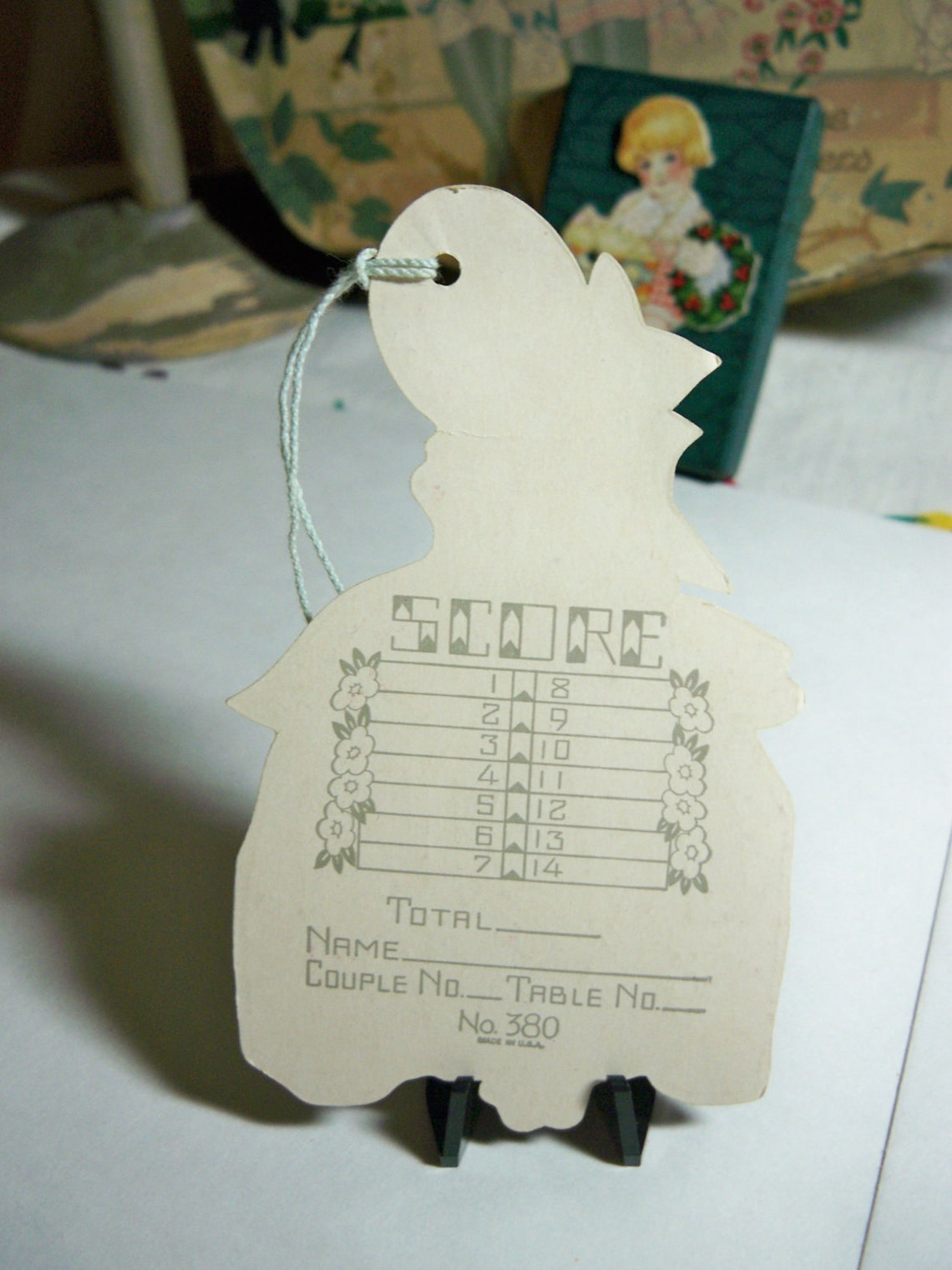 Gorgeous Art Deco 1920's-30's Unused Bridge Tally Pretty Lady Wearing ...
