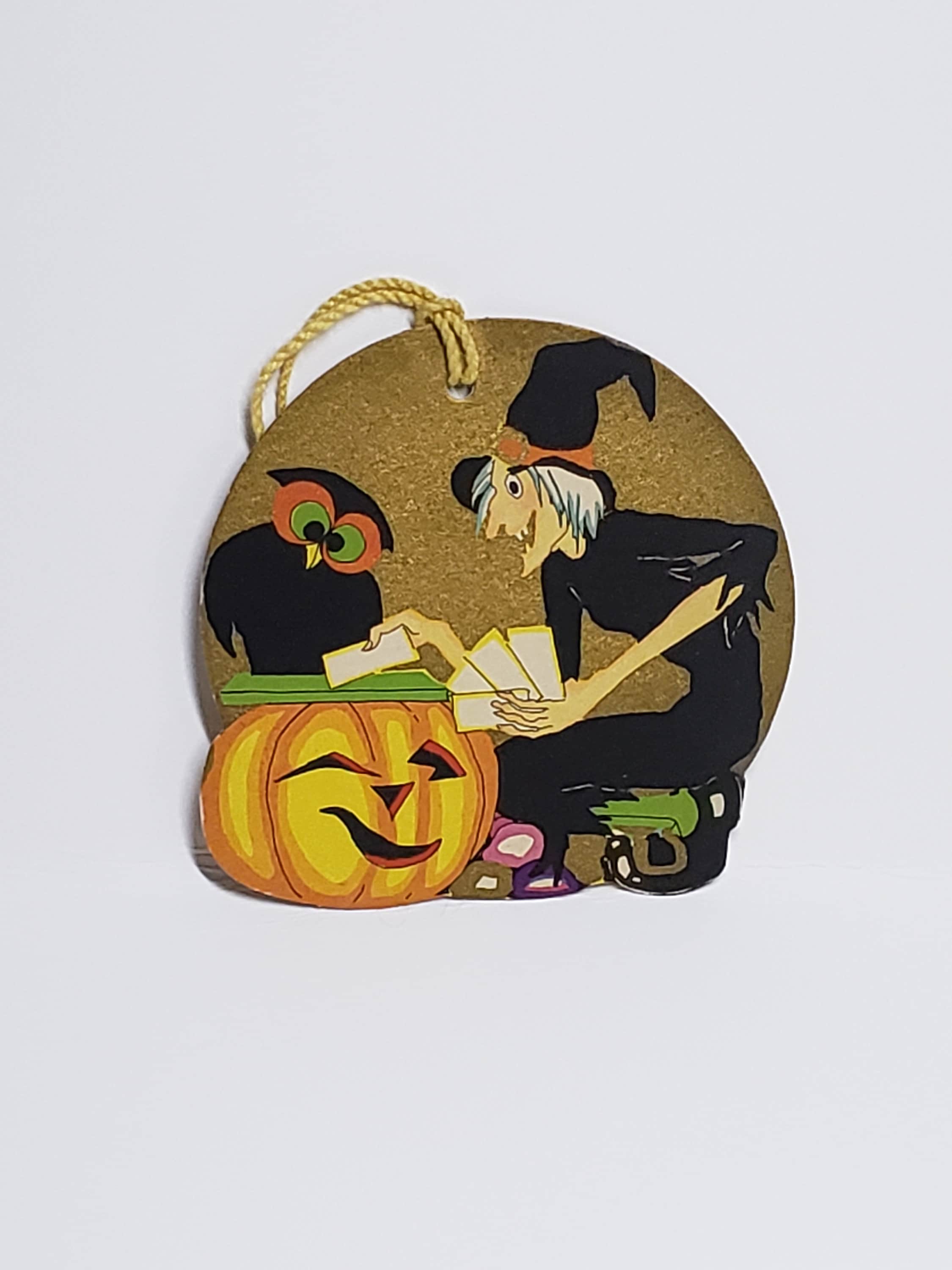 Fantastic 1920's Die Cut Gold Gilded Unused Hallmark Halloween Bridge ...