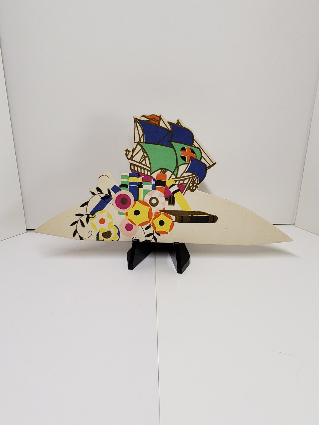 Vintage 1920's Buzza Art Deco Die Cut Gold Gilded Unused Place Card ...