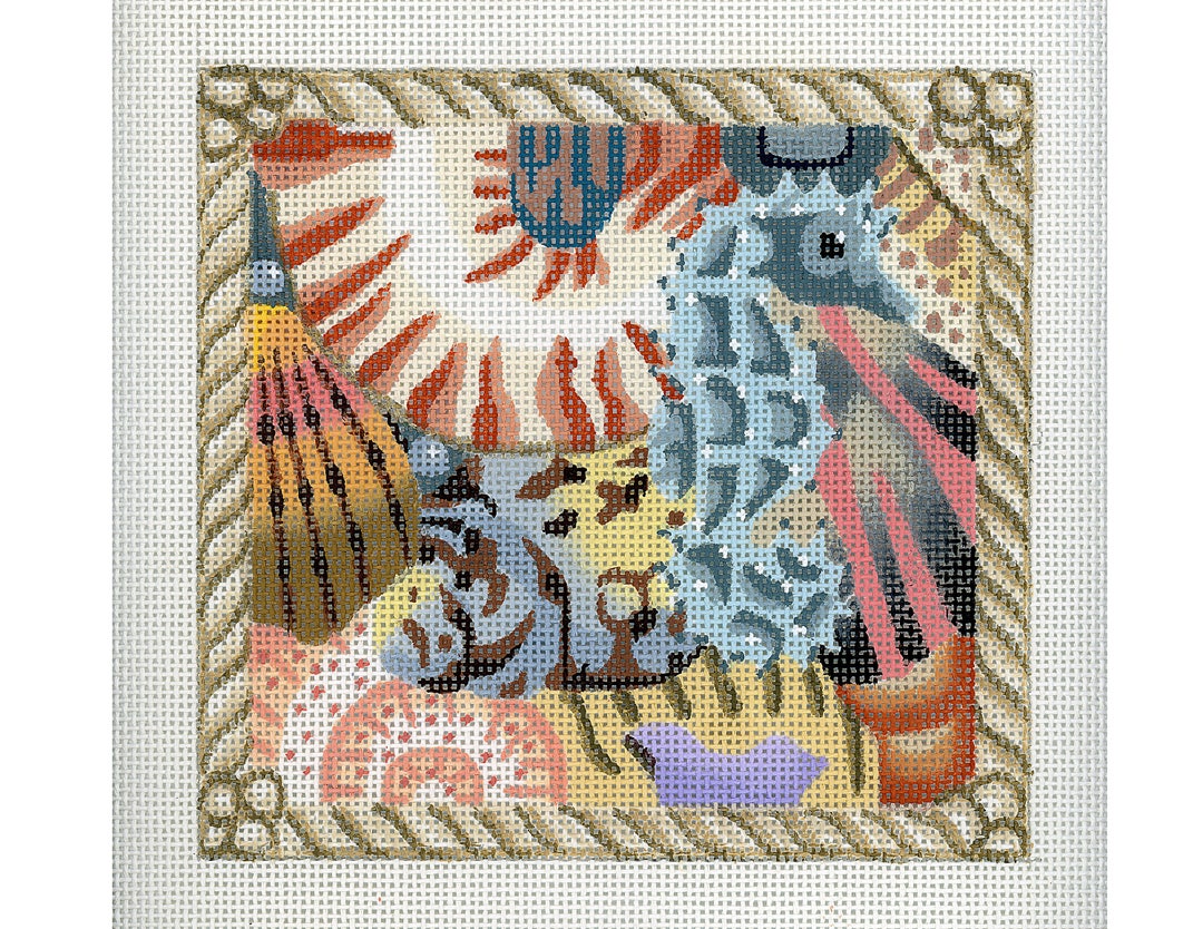 NEEDLEPOINT SALE /needlepoint Handpainted Sea Shell Canvas /solid ...