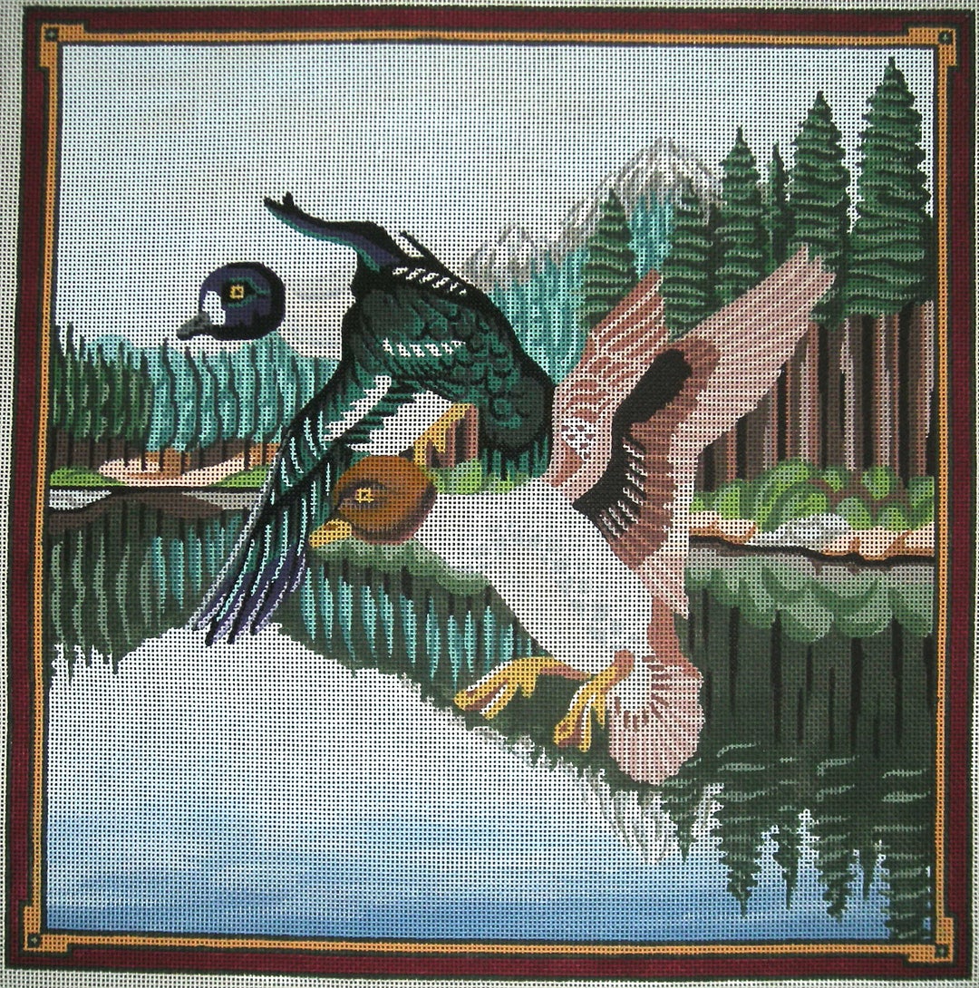 NEEDLEPOINT SALE /needlepoint Bird Canvas / Ducks in Flight - Etsy