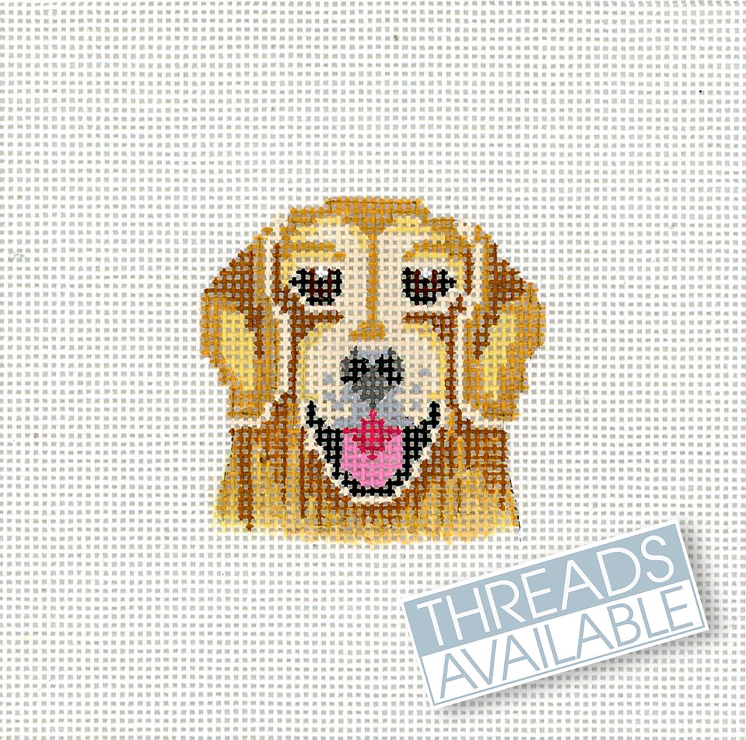 Golden Retriever Needlepoint Canvas/dog Needlepoint/hand Painted ...