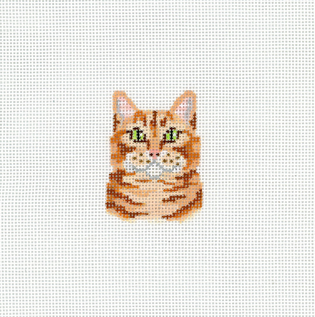 Cat Needlepoint Canvas/hand Painted Needlepoint Canvas/tiny Red Tabby ...