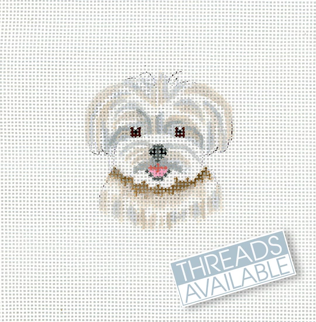 Maltese Dog Needlepoint Canvas/hand Painted Needlepoint Canvas/tiny Dog ...
