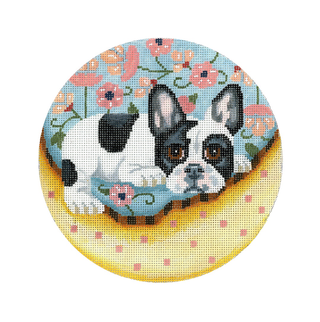 Dog Needlepoint Canvas/hand Painted Needlepoint Canvas/french Bulldog ...