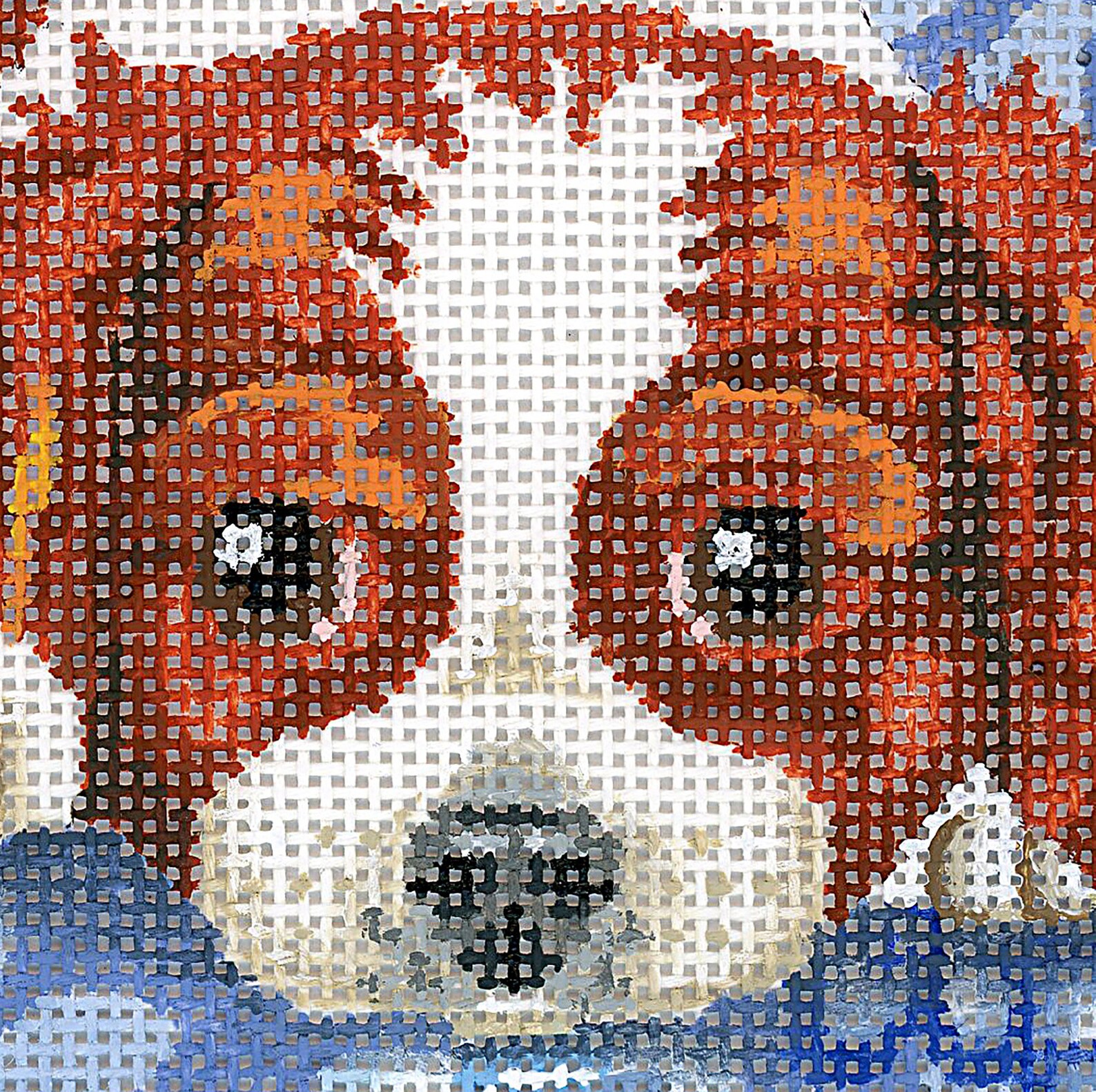 Dog Needlepoint Canvas/hand Painted Needlepoint Canvas/red and - Etsy