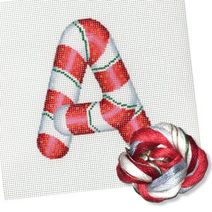 Needlepoint Monogram/painted Needlepoint Canvas/christmas Needlepoint ...