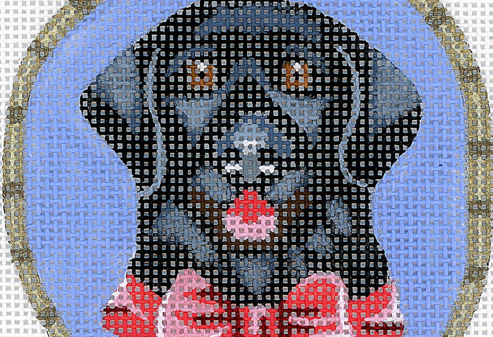 Hand painted Needlepoint Dog Canvas Small Black Labrador | Etsy