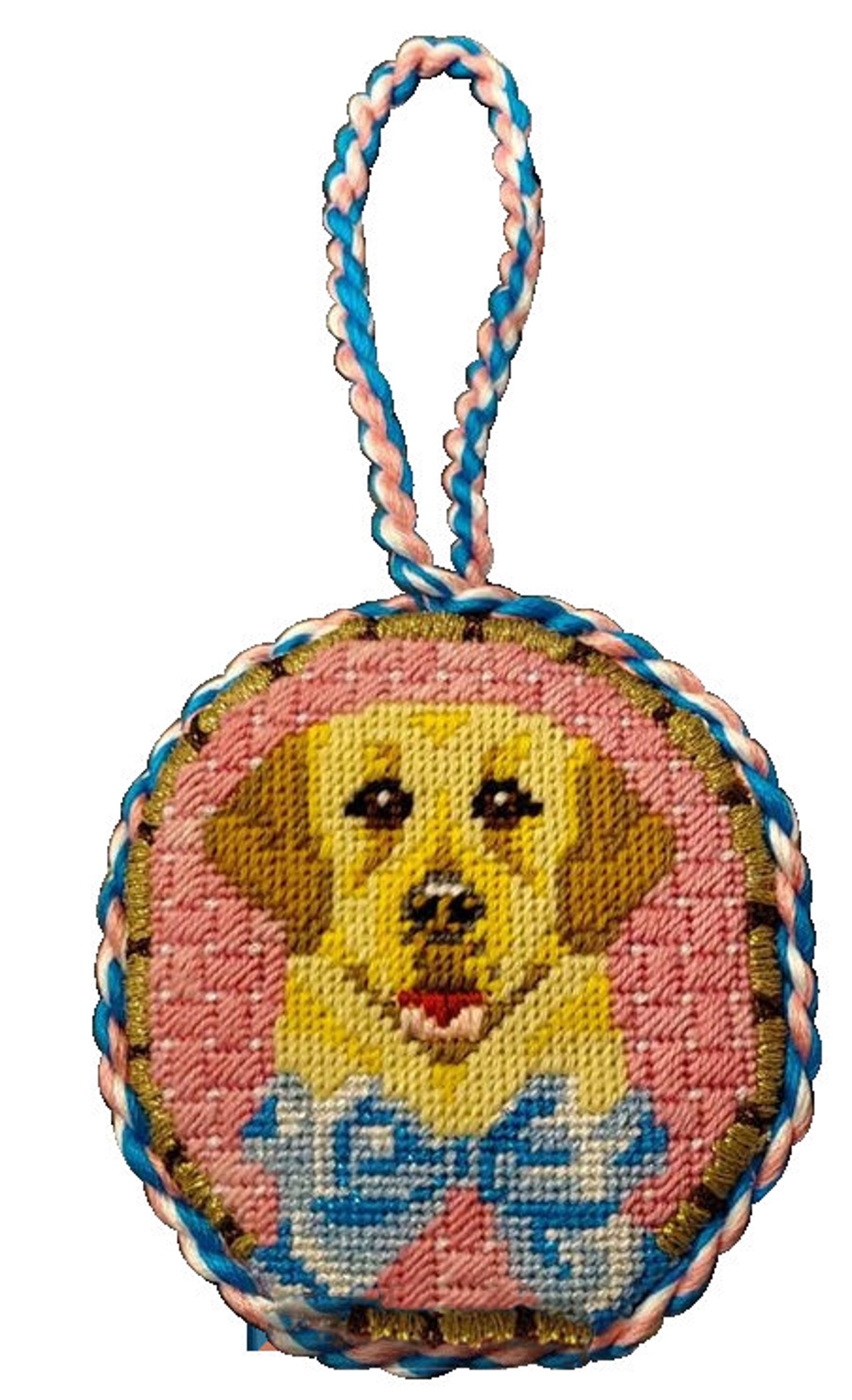 Needlepoint Dog Canvas - Small Yellow Labrador Vignette - Etsy