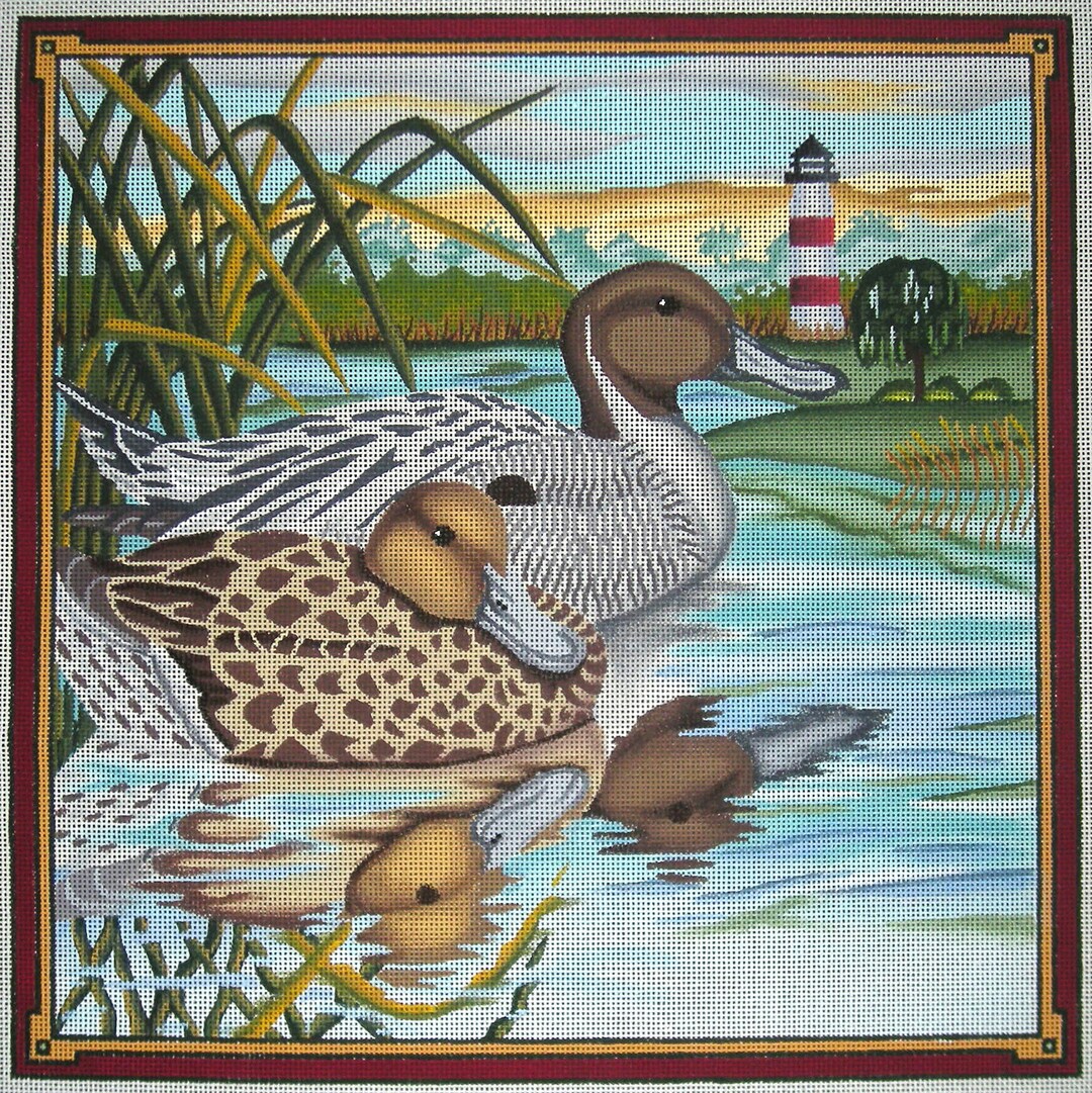 NEEDLEPOINT SALE /hand Painted Needlepoint Bird Canvas / Duck Canvas - Etsy