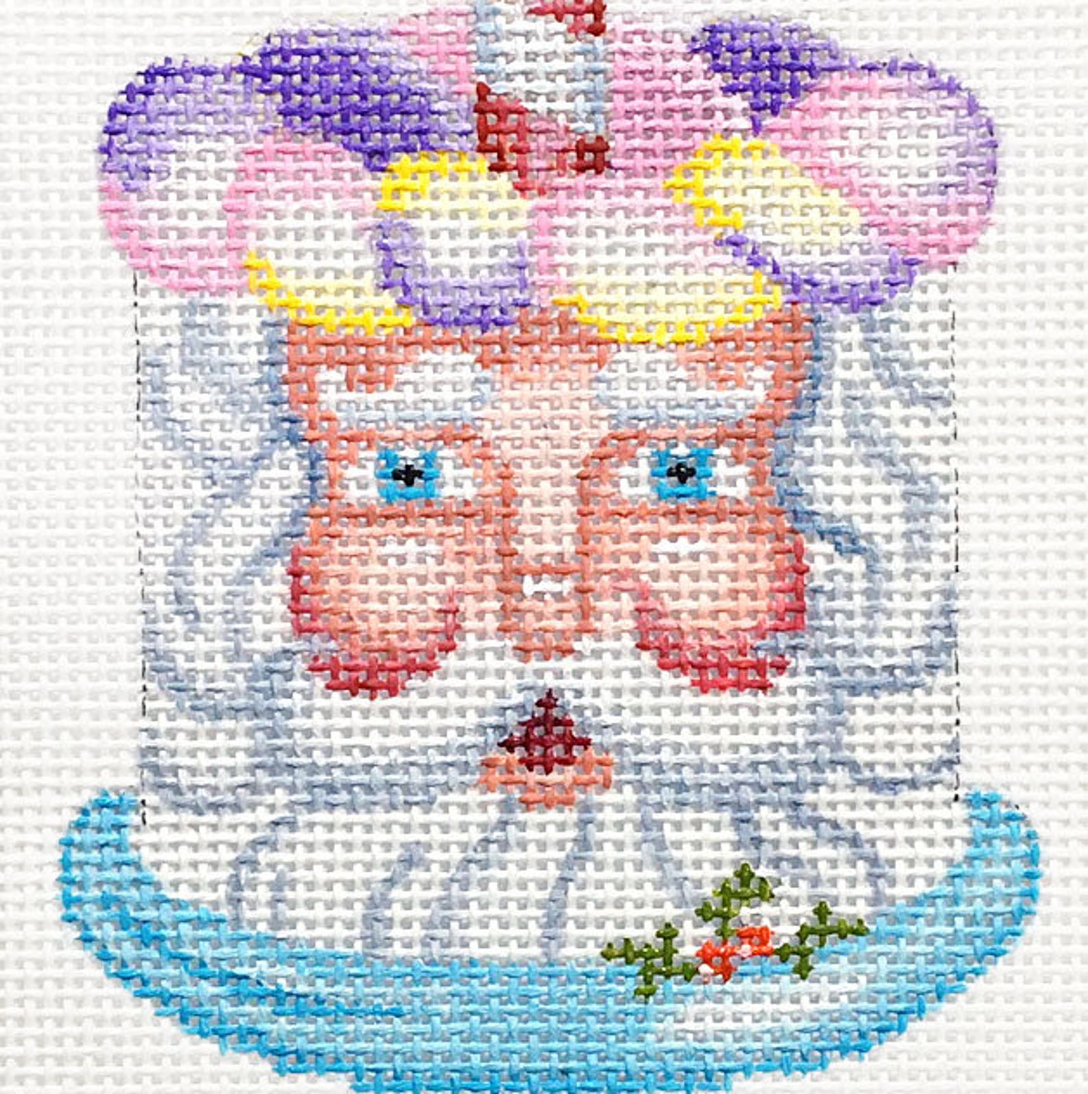 Santa Needlepoint Canvas / Painted Needlepoint / Santa Cake - Etsy