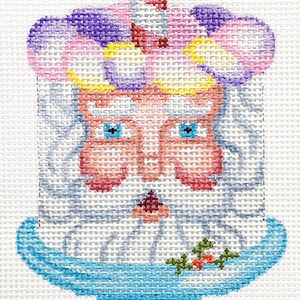 Santa Needlepoint Canvas / Painted Needlepoint / Santa Cake - Etsy