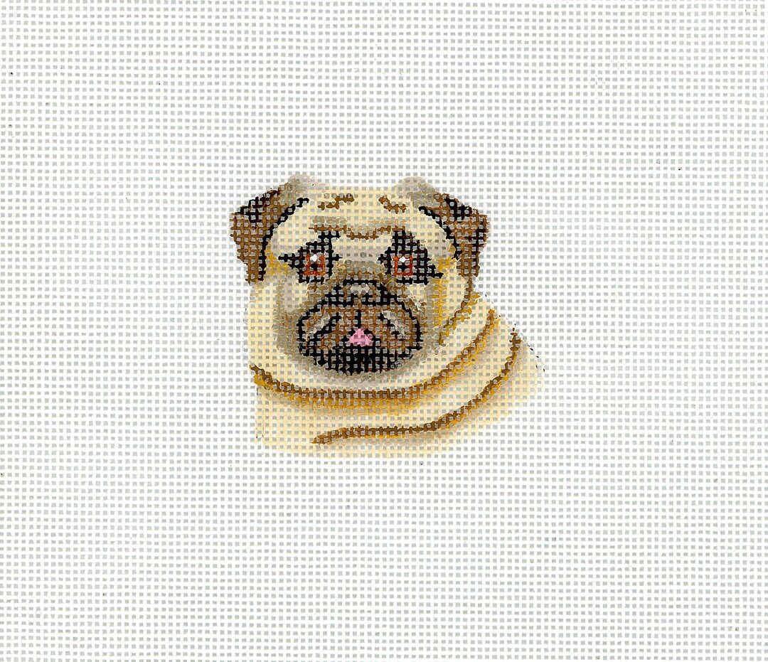 Pug Needlepoint Canvas/hand Painted Needlepoint Canvas/dog Needlepoint ...