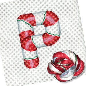 Needlepoint Monogram/painted Needlepoint Canvas/christmas Needlepoint ...