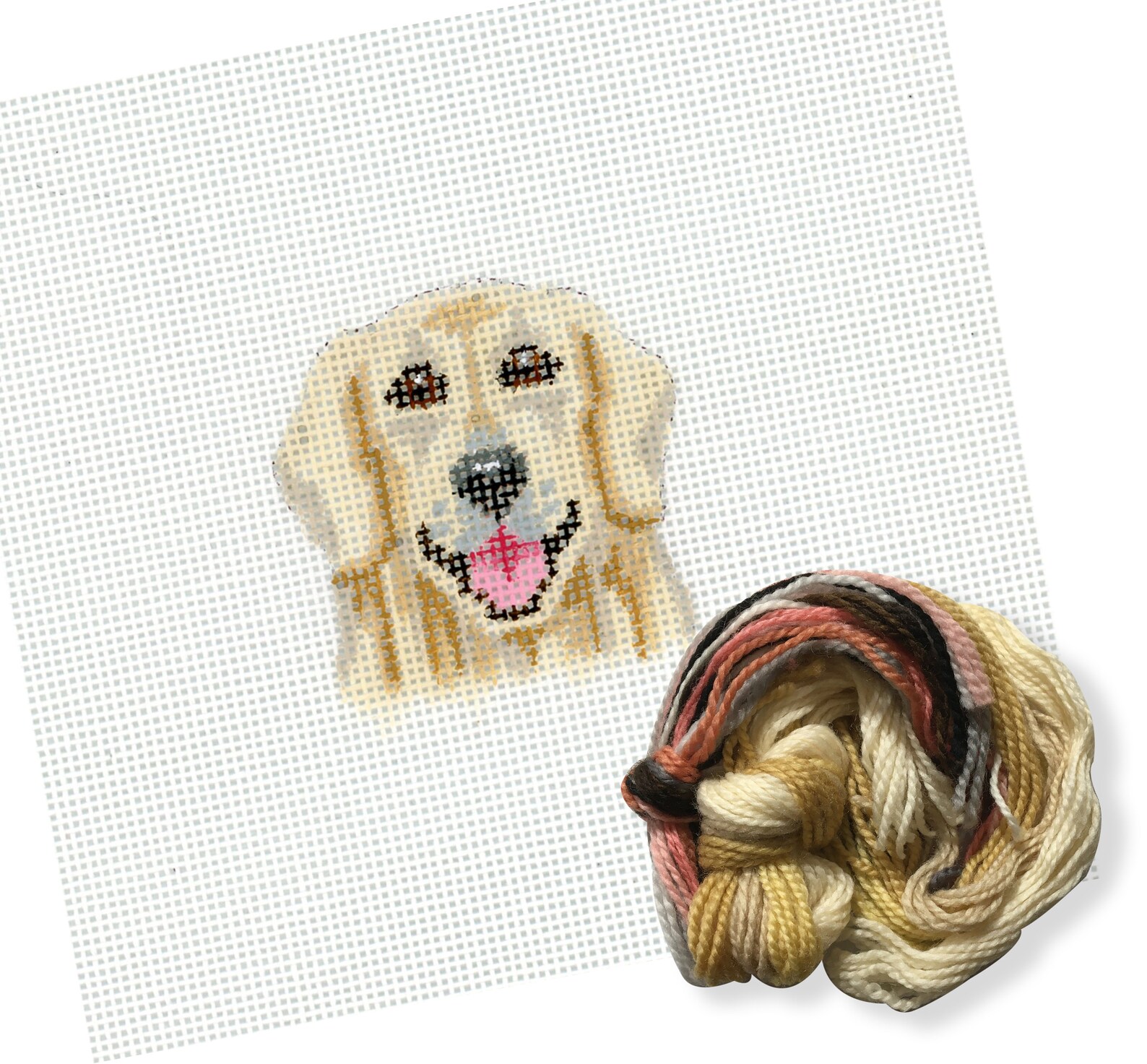 Light Colored Golden Retriever Needlepoint Canvas/hand Painted ...