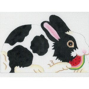 Hand Painted Needlepoint Baby Bunny Canvas Front/black and White ...