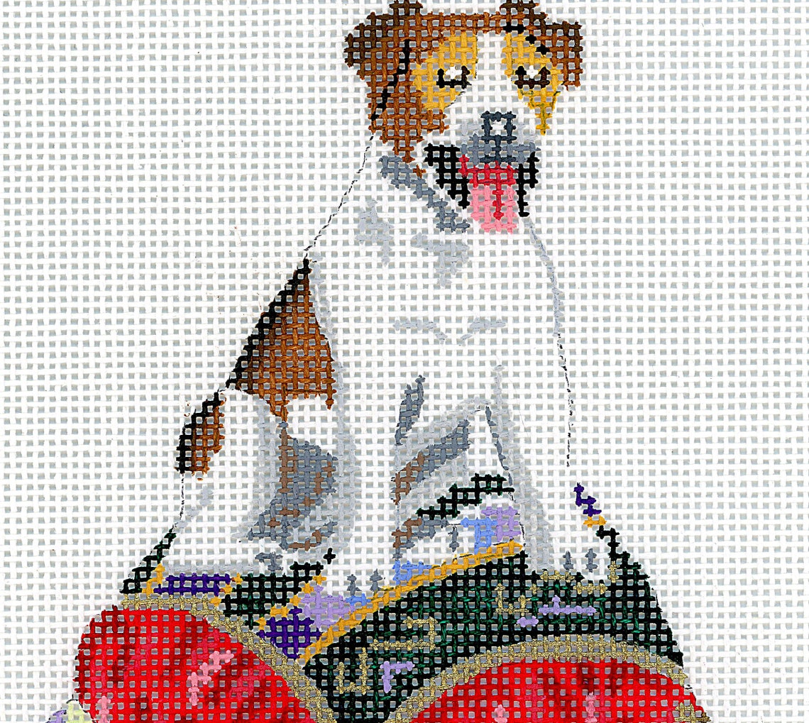 Hand Painted Needlepoint Dog Canvas - Jack Russell Terrier - Etsy