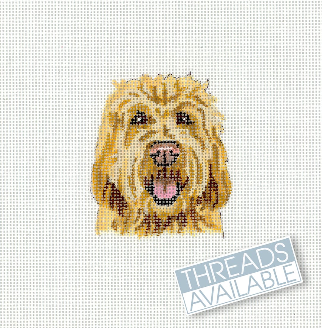 Goldendoodle Dog Needlepoint Canvas/hand Painted Needlepoint Canvas ...