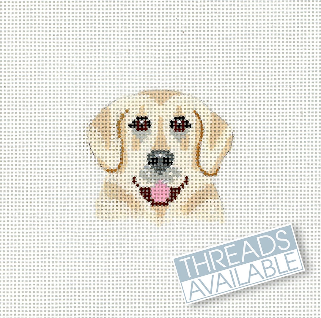 White Labrador Retriever Needlepoint Canvas/hand Painted Needlepoint ...