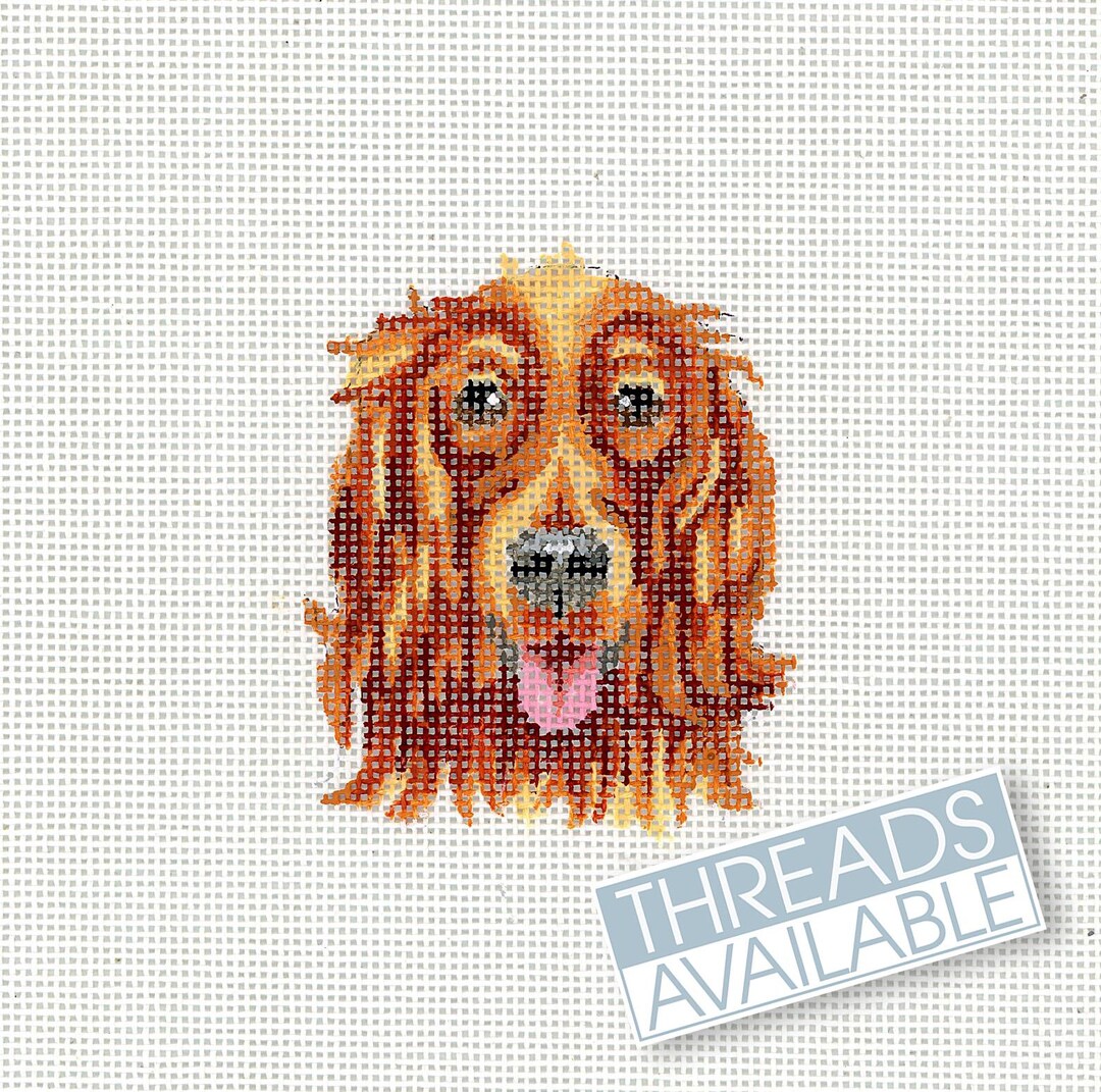 Irish Setter Needlepoint Canvas/hand Painted Needlepoint Canvas/tiny ...