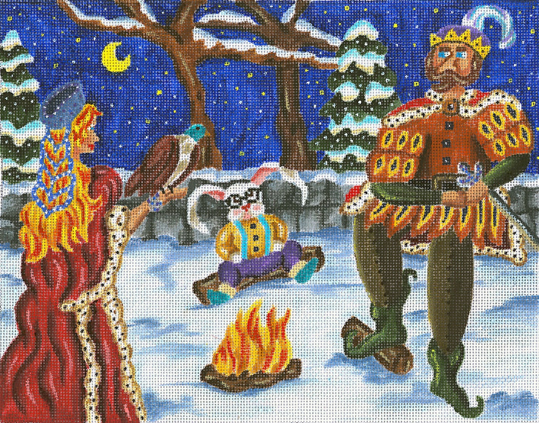 NEEDLEPOINT SALE/ Needlepoint Fairy Tale Canvas / Falcon for the King ...