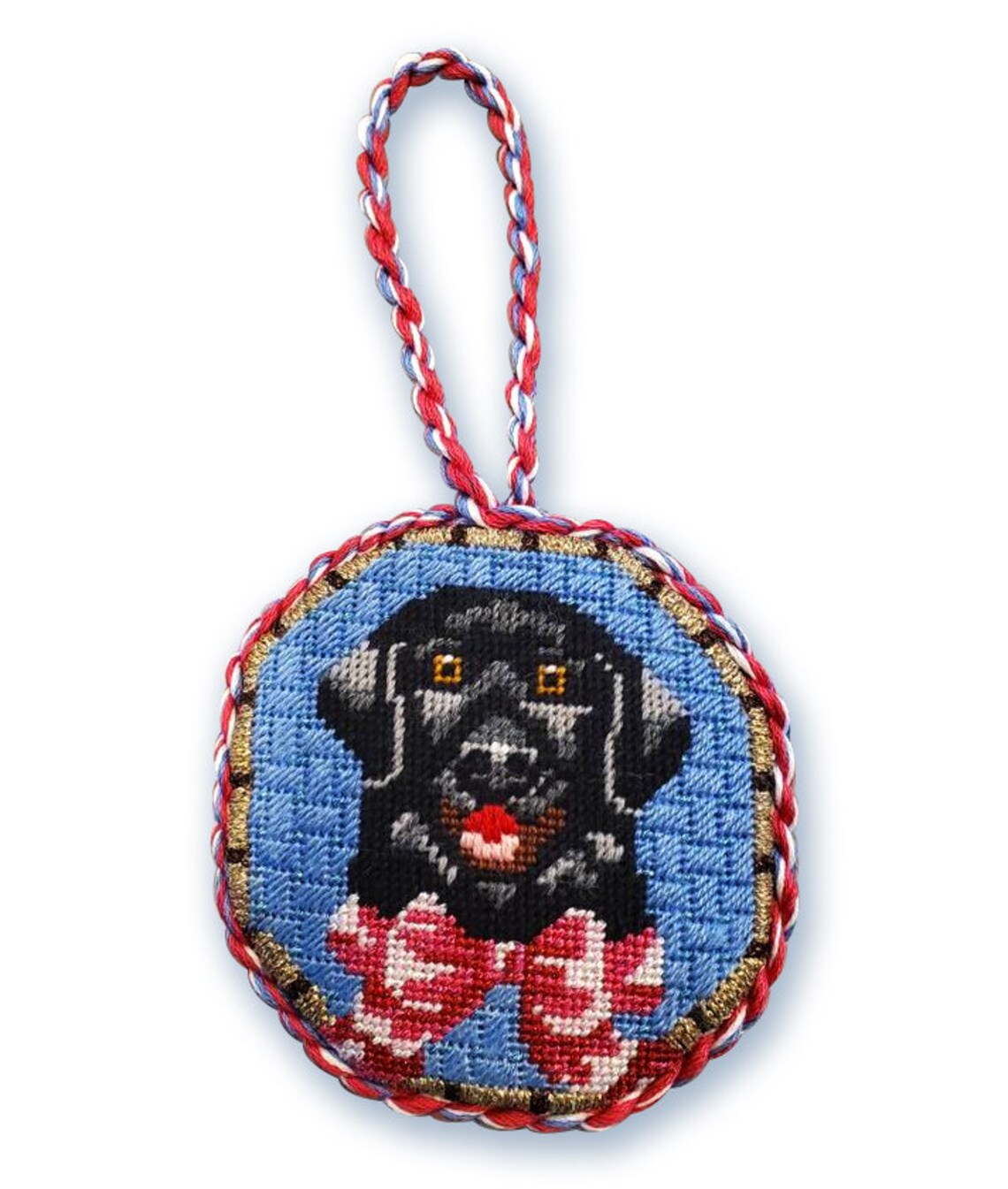 Hand painted Needlepoint Dog Canvas Small Black Labrador | Etsy