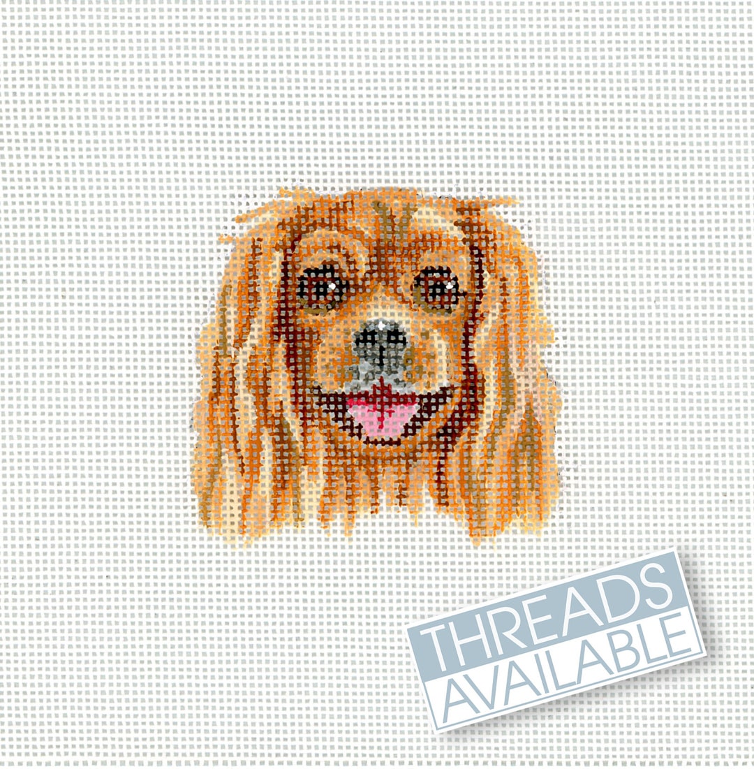Dog Needlepoint Canvas/hand Painted Needlepoint Canvas/tiny Ruby ...