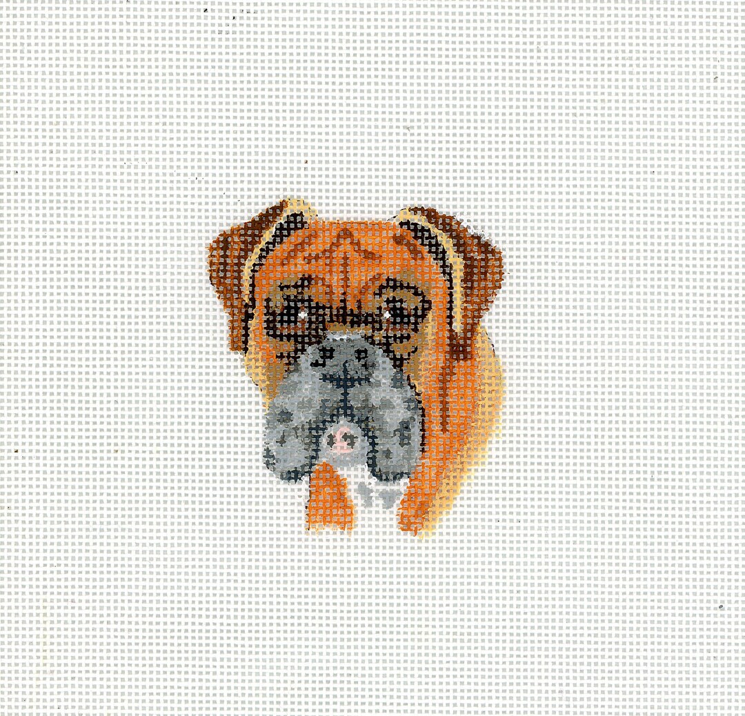 Boxer Dog Needlepoint Canvas/hand Painted Dog Needlepoint Canvas/tiny ...