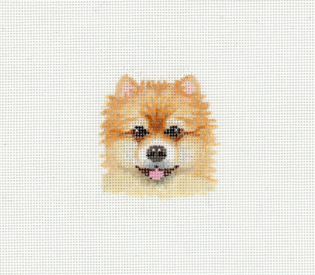 Pomeranian Dog Needlepoint Canvas/hand Painted Needlepoint Canvas/tiny ...