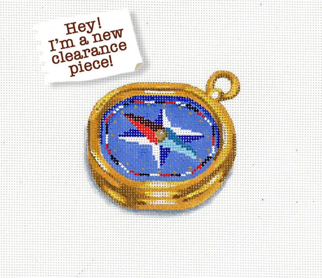 NEEDLEPOINT Sale/patriotic Needlepoint/compass/ Hand Painted ...