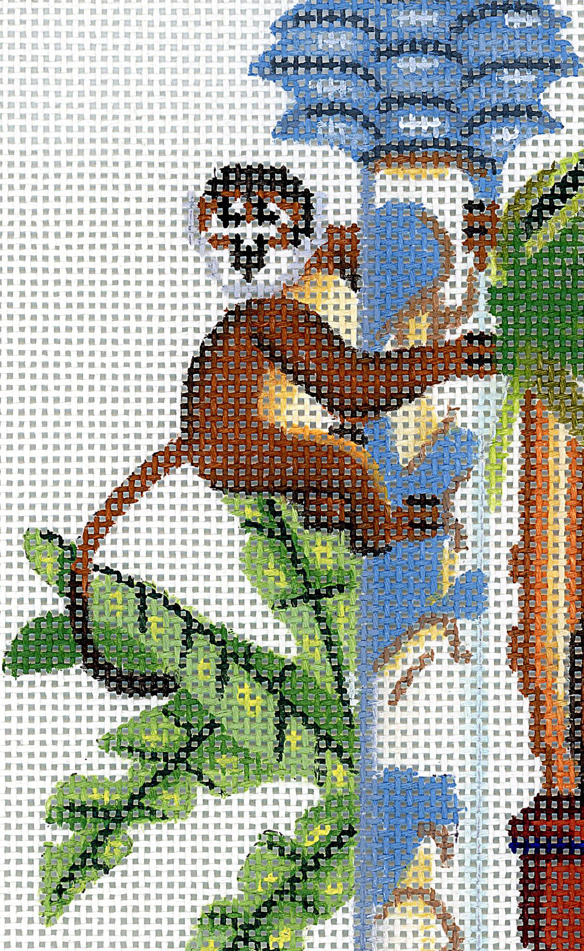 Needlepoint Monkey Canvas / Hand Painted Monkeys in Tropical Garden - Etsy