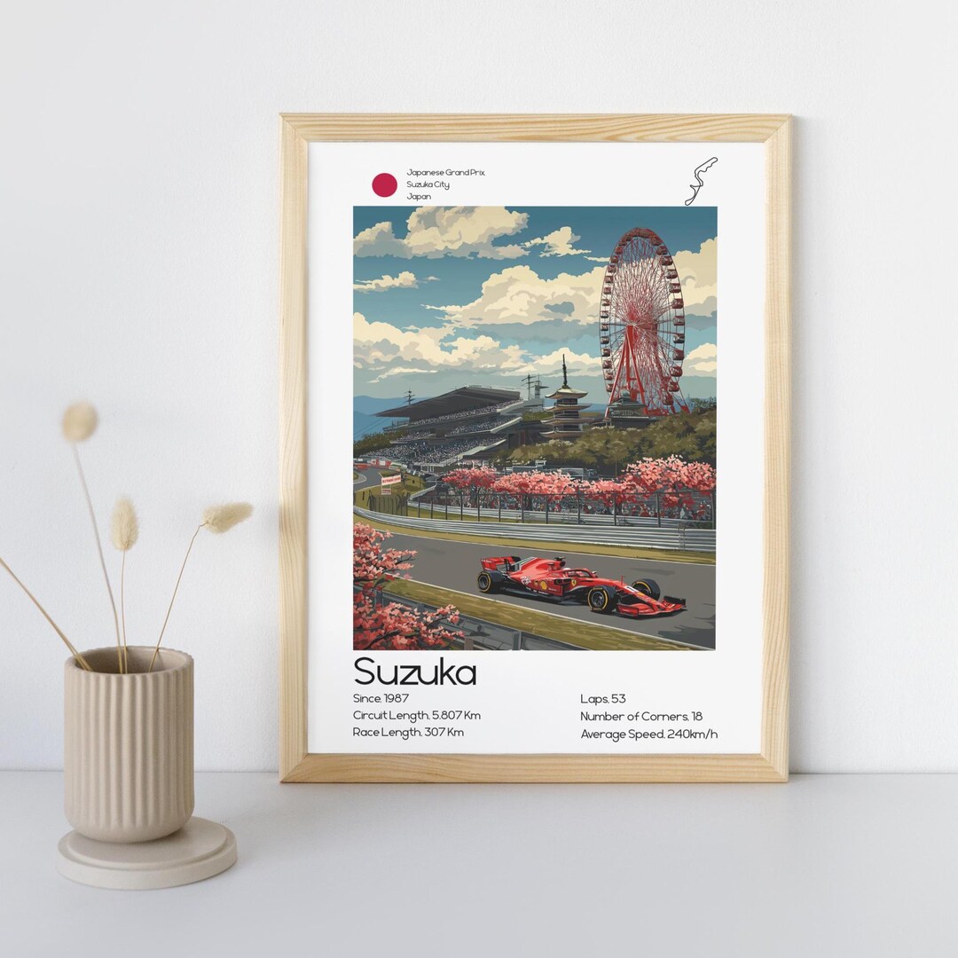 Japanese Grand Prix Poster – Formula 1 Racing Art - Suzuka Wall Art - Etsy