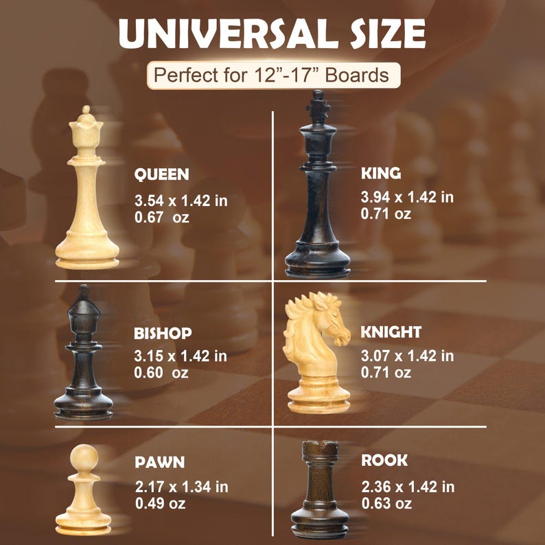 Handmade Only Wooden Chess Pieces, Hand Carved Staunton Chess Set ...
