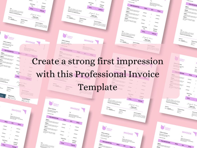 Editable Invoice Template, Canva Invoice PDF for Small Business - Etsy