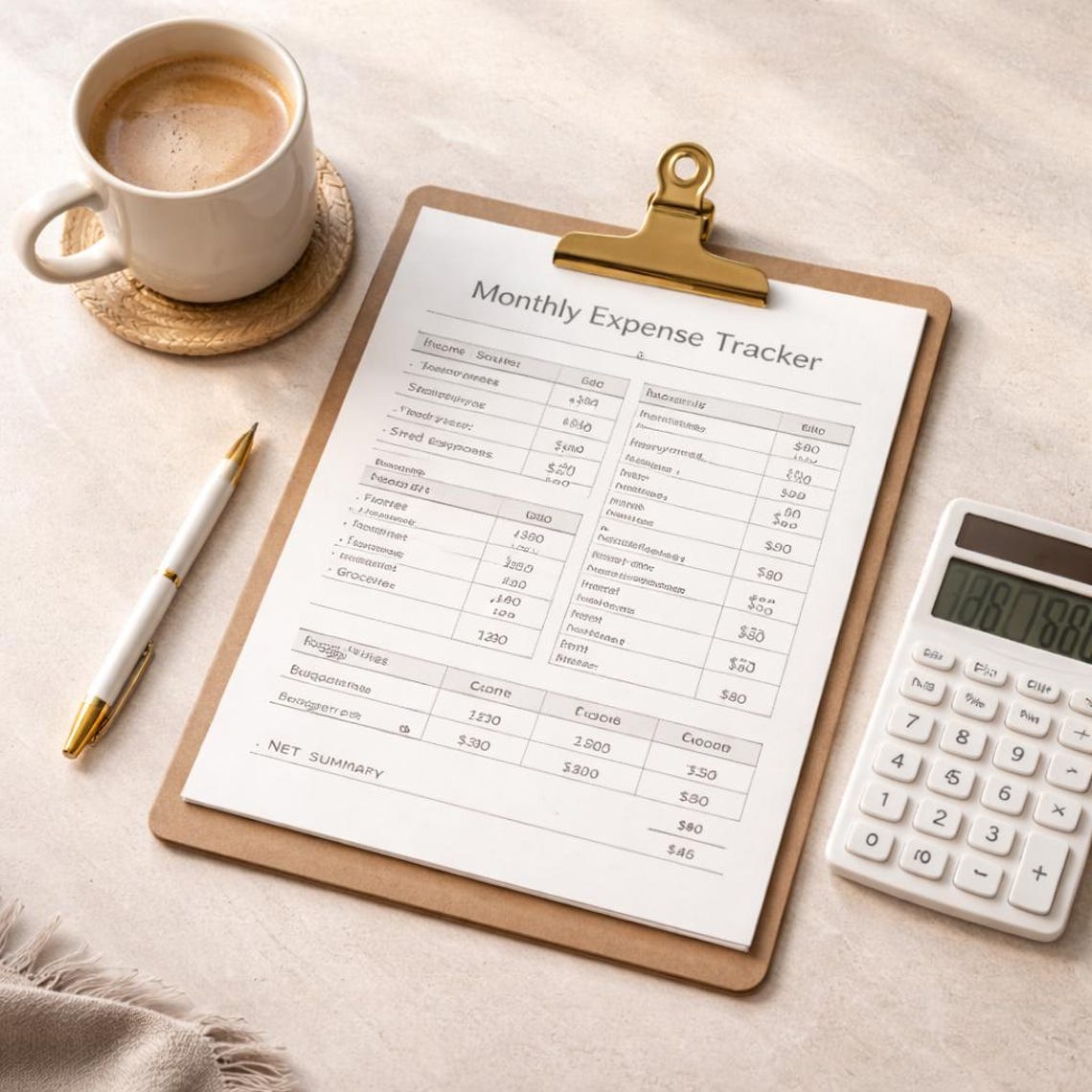 Monthly Expense Tracker Printable, Minimal Spending Log, Simple Expense ...