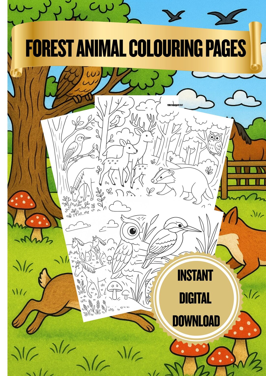 50 Forest Animal Colouring Pages– British Wildlife Activity, Creative ...