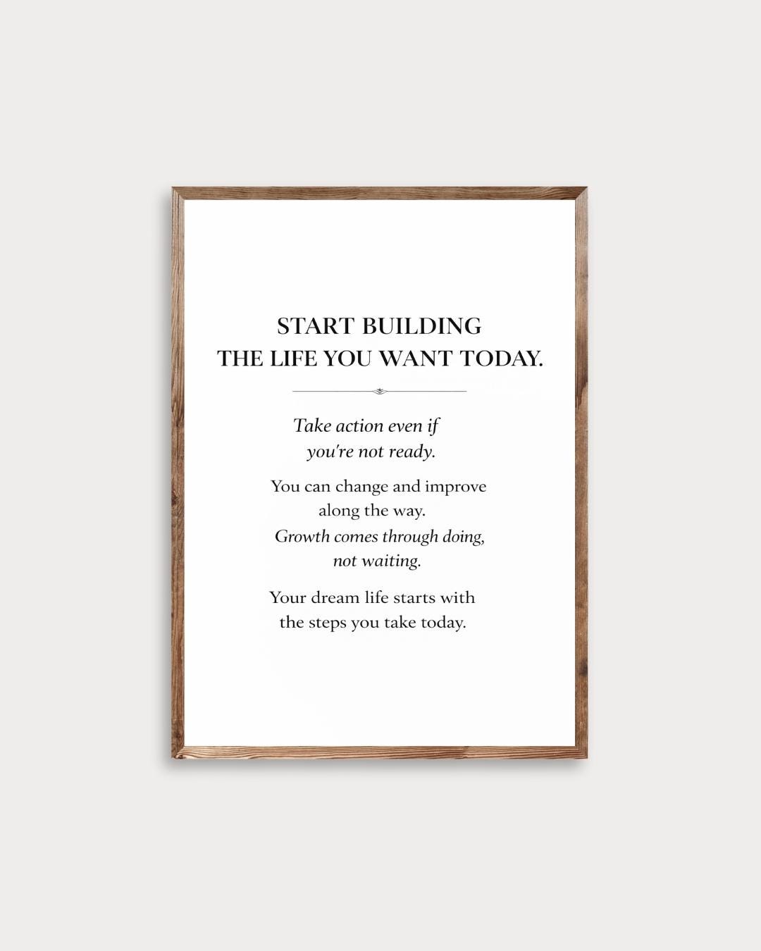 Motivational Quote Print – Start Building Your Life (digital Download ...