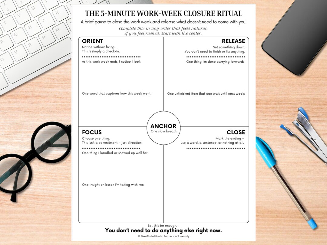 The 5-minute Work-week Closure Ritual | End the Week Calmly | Weekly ...