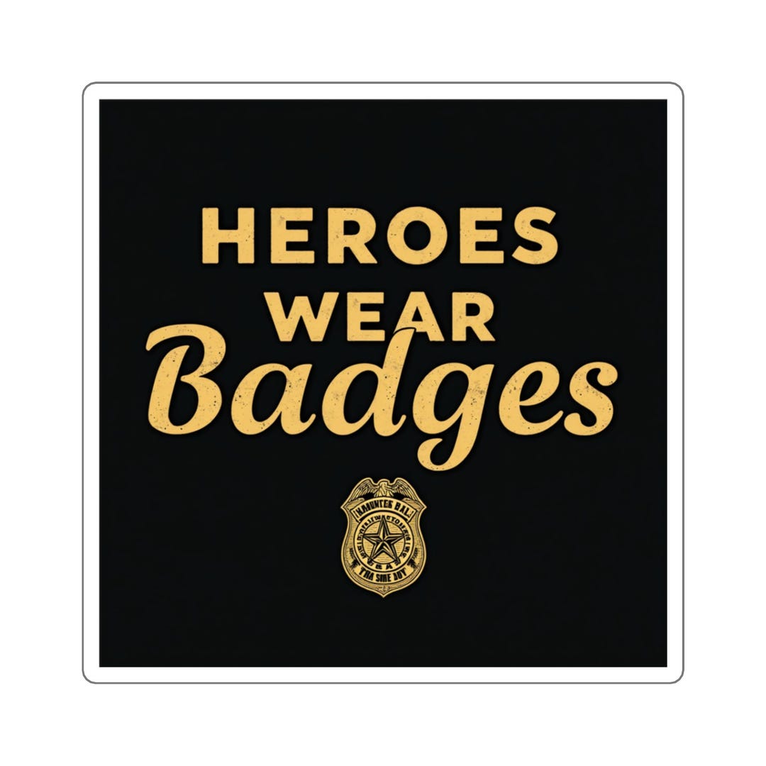 First Responders Heroes Wear Badges Square Sticker | Police Badge ...