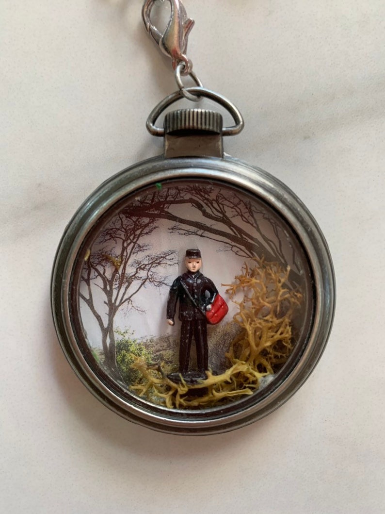 Miniature Antique Pocket Watch Shadowbox Necklace on Beaded - Etsy