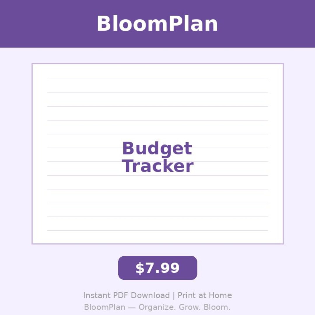 Monthly Budget Tracker Printable: 12 Month Finance Planner (digital ...