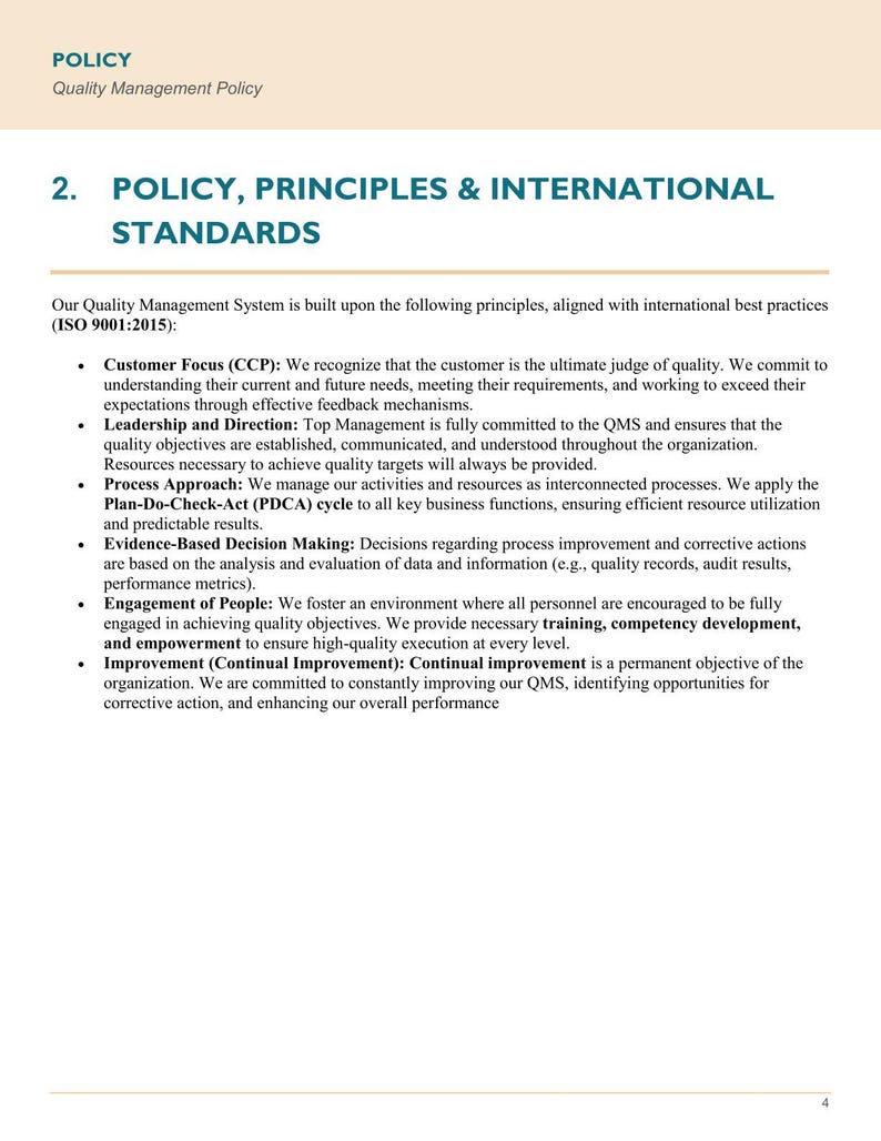 Quality Management System QMS Policies | ISO 9001 Documentation, Audits ...