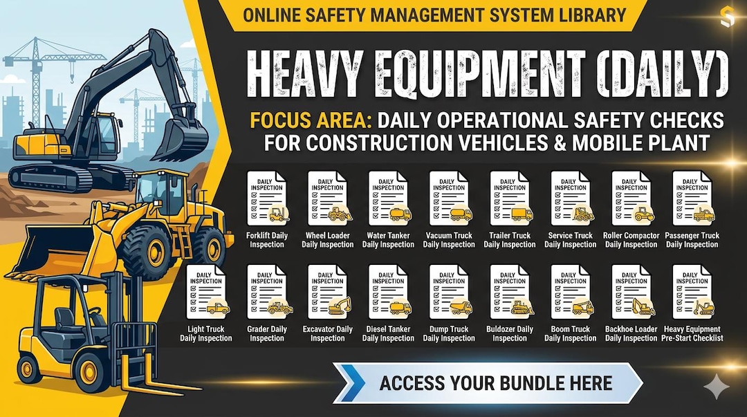 Heavy Equipment Daily Inspection Checklists | Construction Vehicle ...