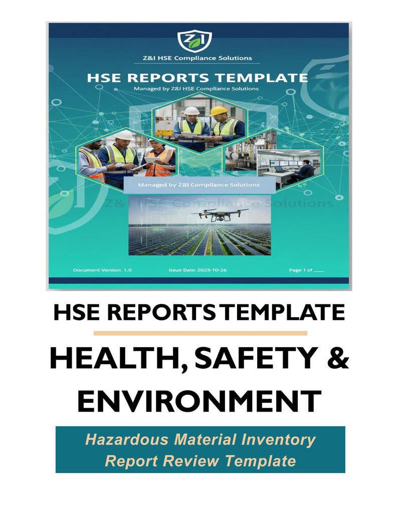 Chemical and HAZMAT Management HSE Reports Bundle | Hazardous Material ...
