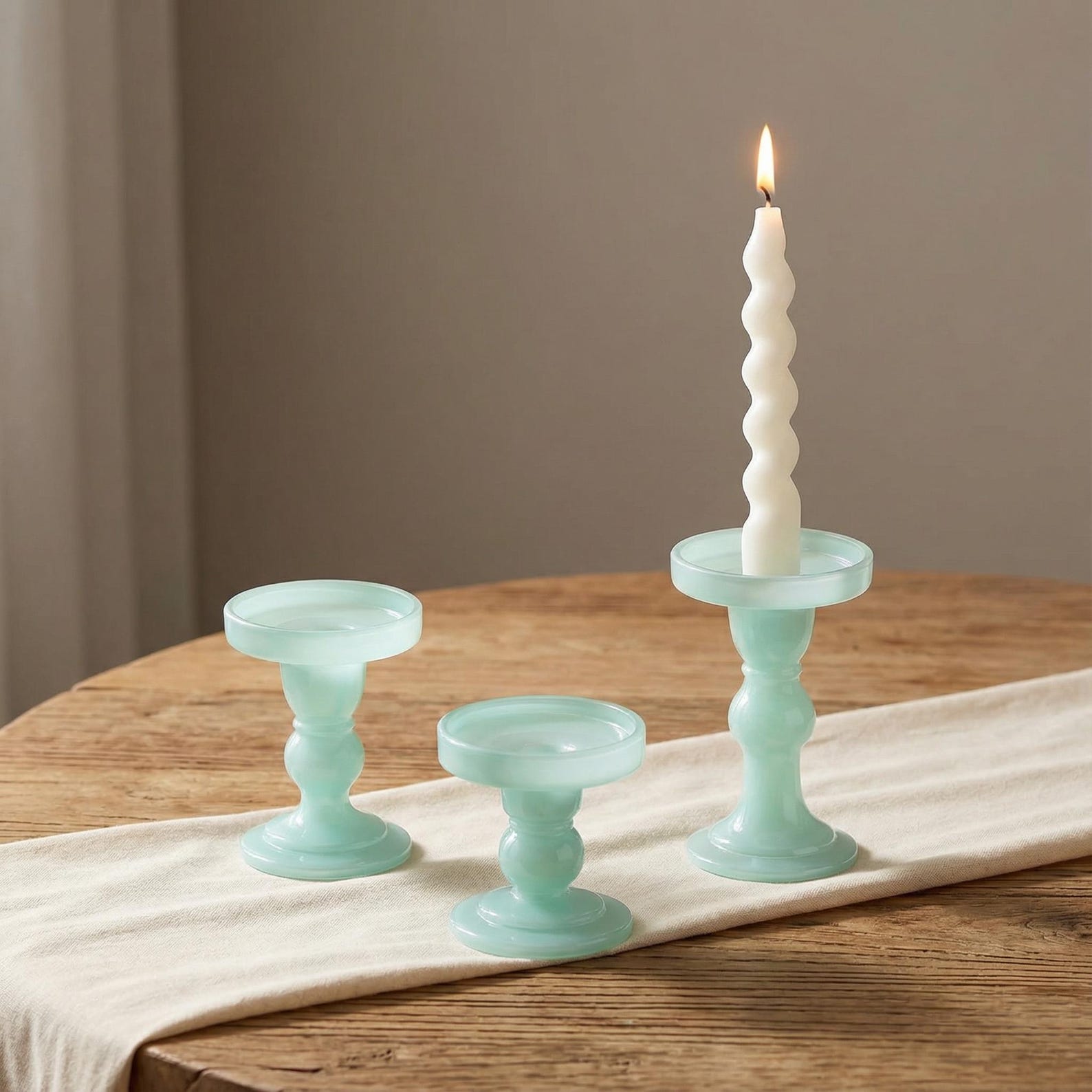 Glass Candlestick Holder | Pastel Candle Holder | Pink Blue Green ...
